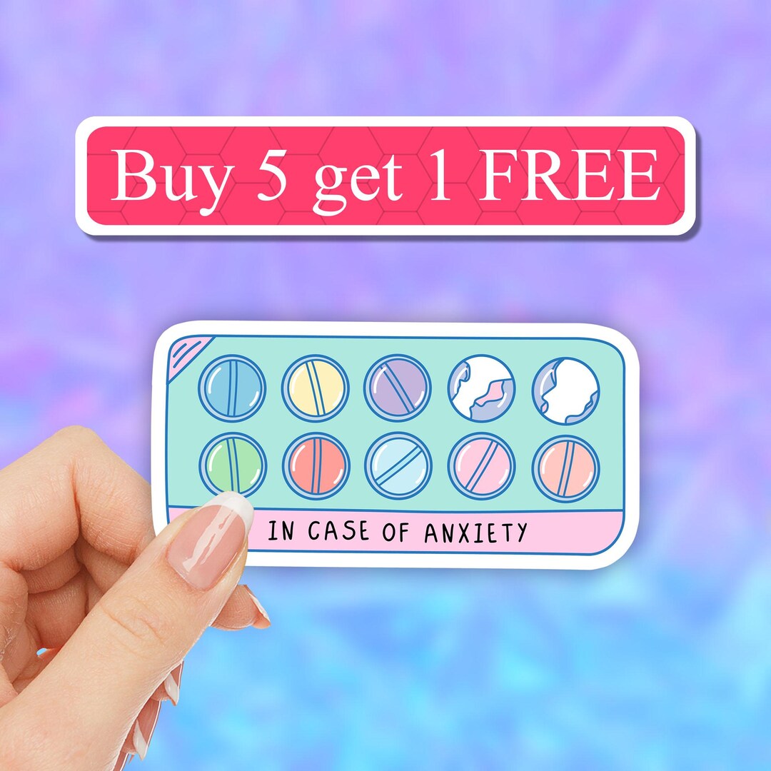 Anxiety Meds Serotonin Sticker, Anxiety Stickers, Laptop Stickers ...