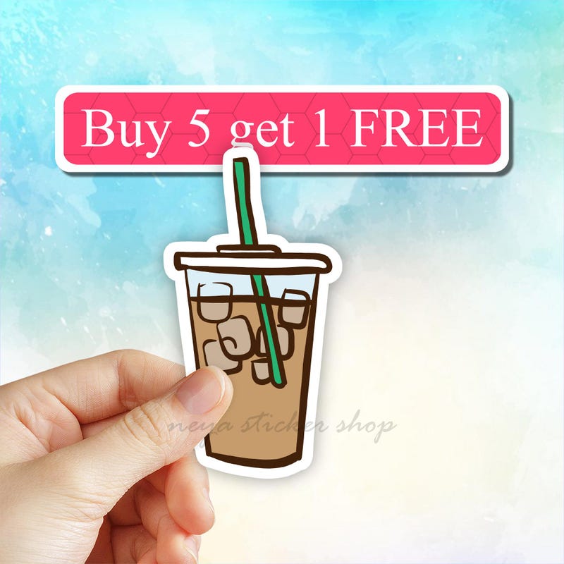 Iced Coffee Sticker - Etsy
