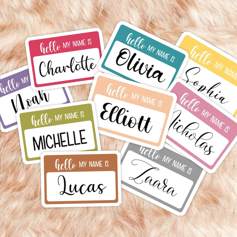 Hello My Name is Sticker - Etsy