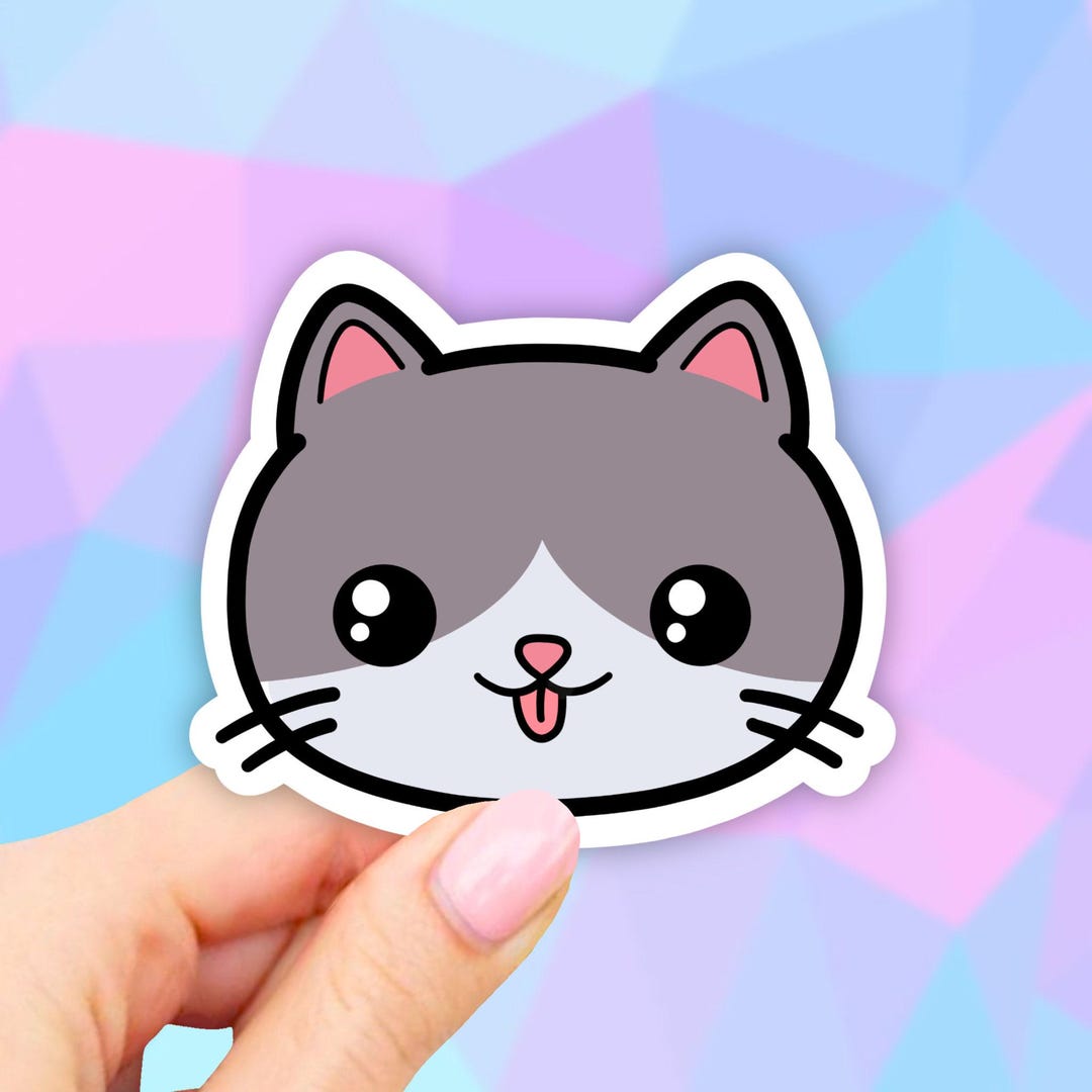 Cute Cat Sticker, Laptop Stickers, Laptop Decal, Aesthetic Stickers ...