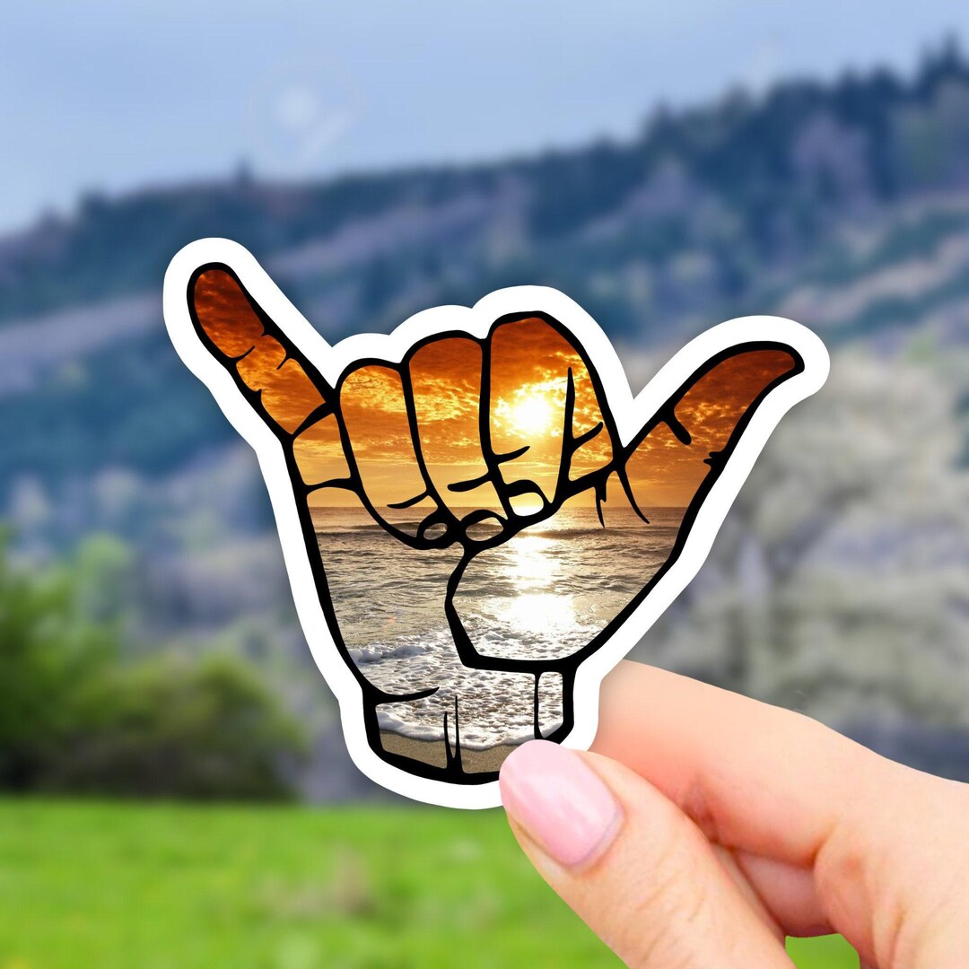Shaka Hawaii Beach Hang Loose Sticker, VSCO Stickers, Wave Sticker - Etsy