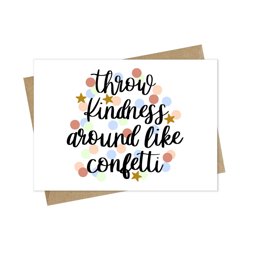 Kindness Greeting Card, Be Kind Card, Motivational Card, Just Because ...