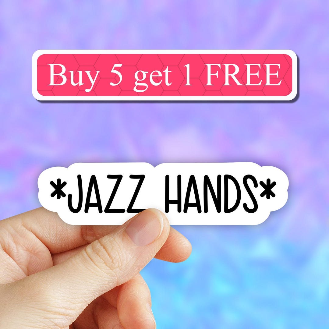 Jazz Hands Sticker, Cheerleader Sticker, Dance Laptop Decals, Music ...