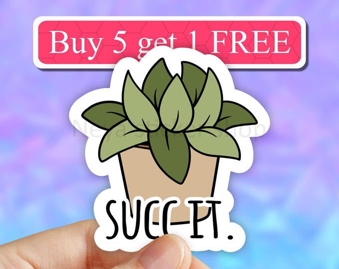 Dont Forget to We Your Plants Sticker, Potted Plants Succulent Planting ...
