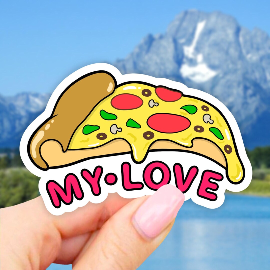 Pizza is My Love Sticker, Food Aesthetic Sticker, VSCO Stickers, Laptop ...