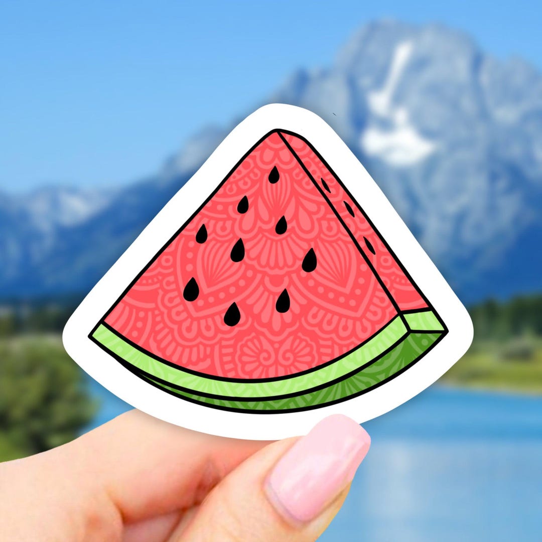 Watermelon Slice Sticker, Mandala Vinyl Stickers, VSCO Stickers, Laptop ...