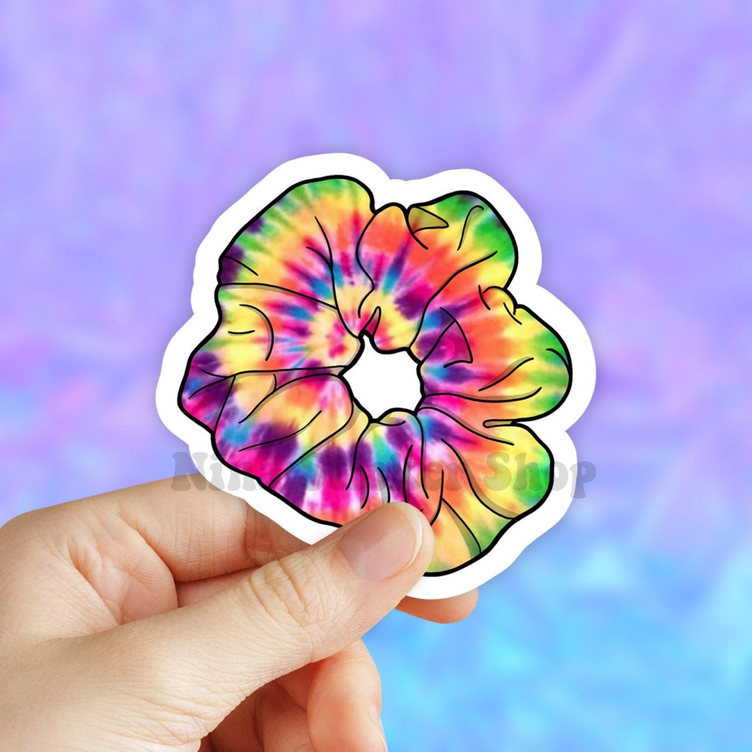 Tie Dye Scrunchie Sticker - VSCO Stickers, VSCO Girl Stickers - Etsy