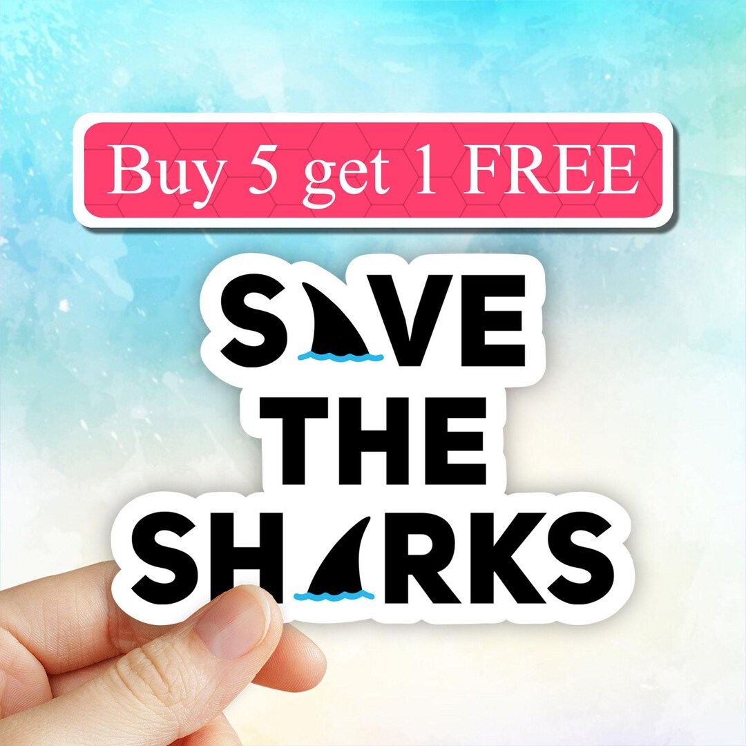 Save the Sharks Sticker, Ocean Stickers, Clean the Seas Sticker ...