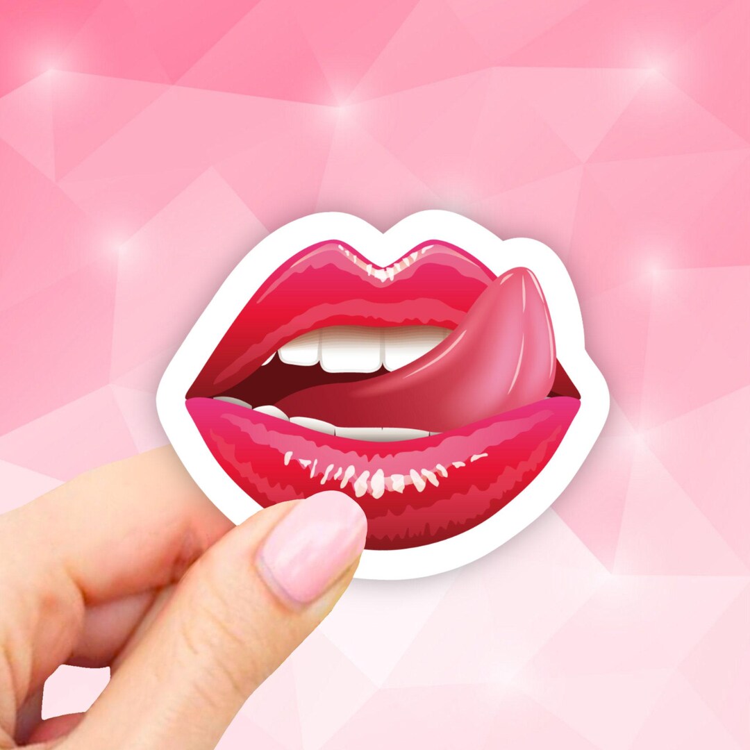 Red Lips Sticker, Lips Tongue Sticker, Laptop Stickers, Cute Stickers ...