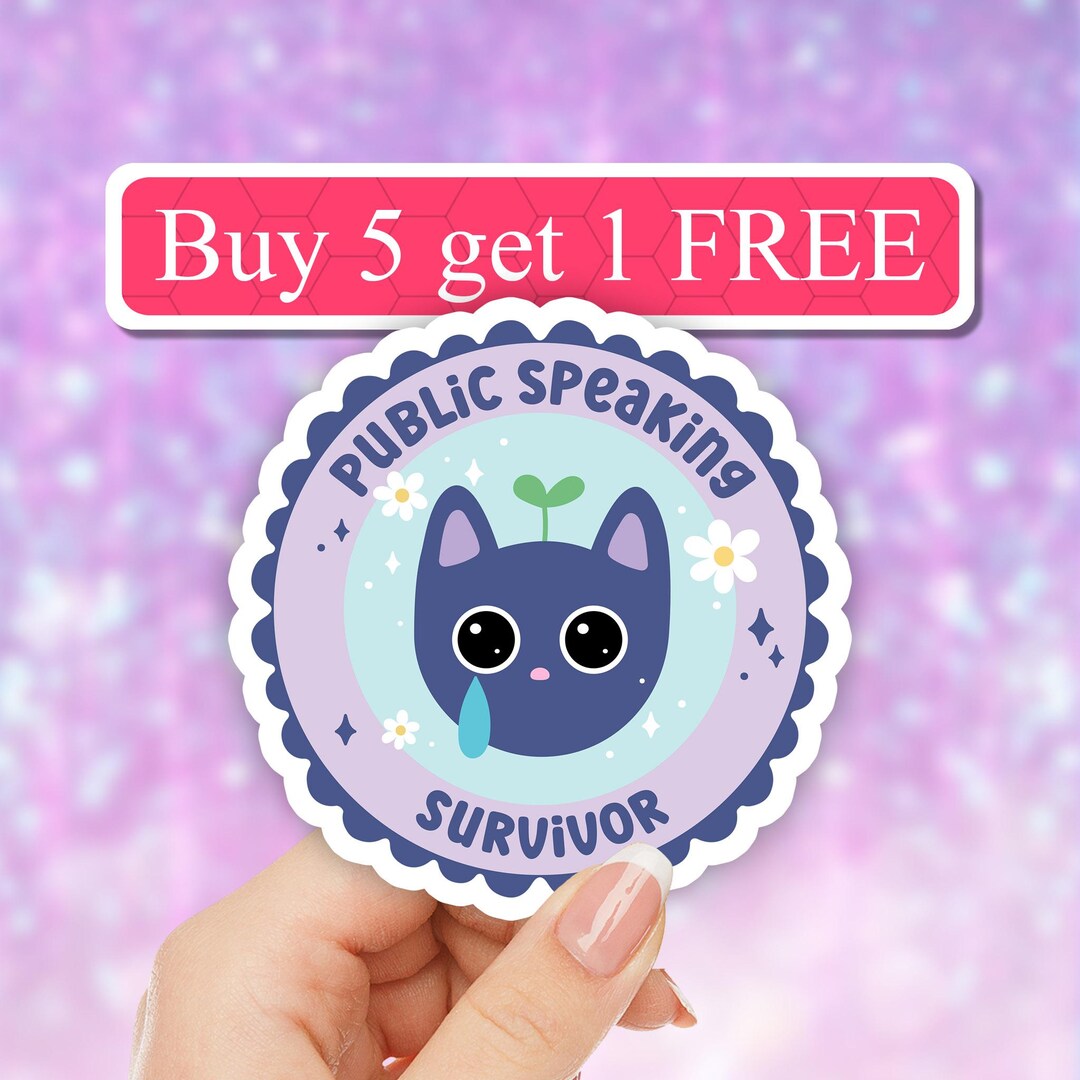 Public Speaking Survivor Waterproof Sticker, Mental Health Stickers ...