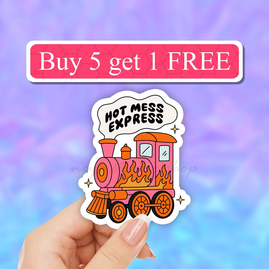 Fire Hot Mess Express Vinyl Sticker, Funny Stickers, Laptop Decal ...