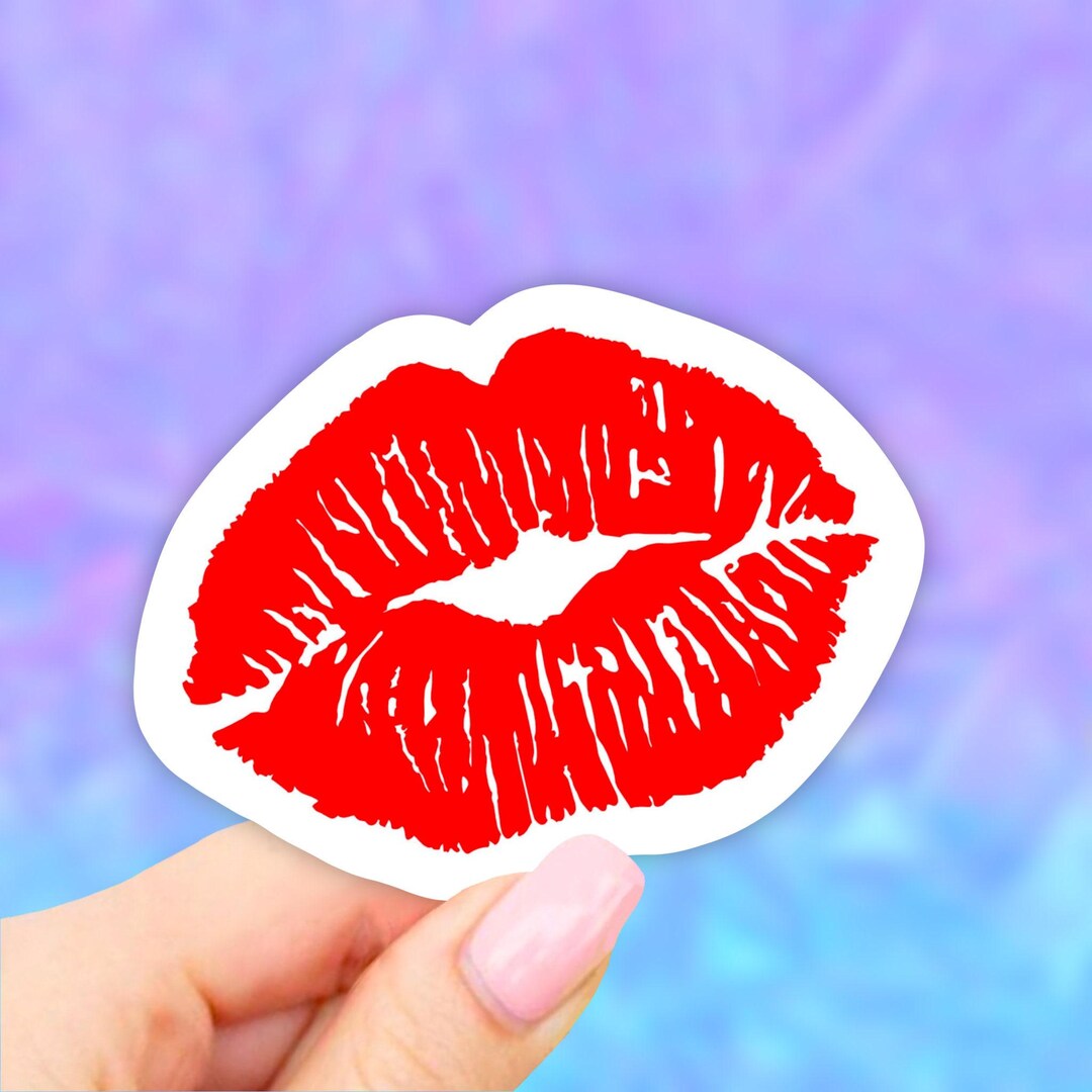 Kiss Lips Sticker Decal, Laptop Stickers, VSCO Stickers, Laptop ...