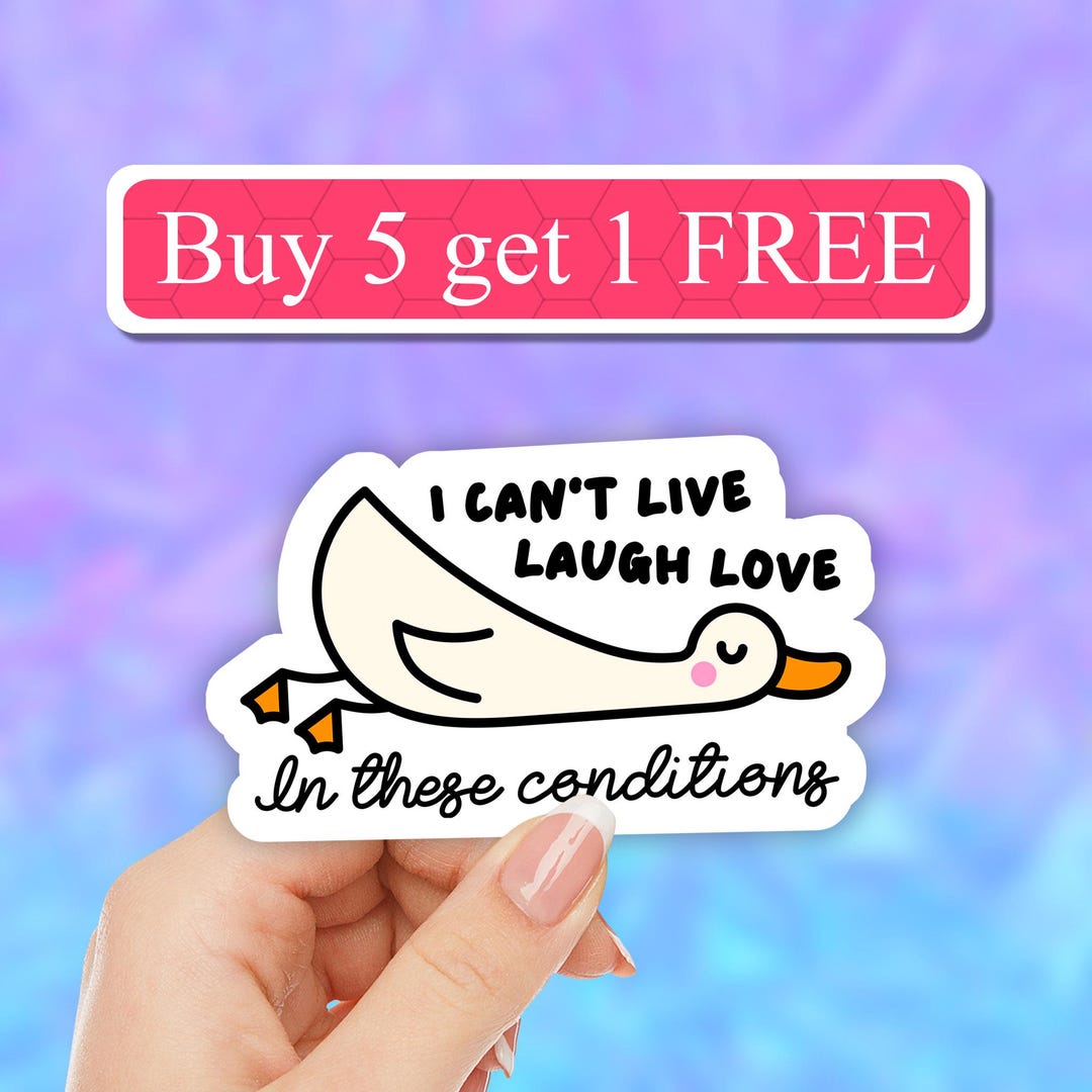 I Can't Live Laugh Love in These Conditions, Funny Silly Goose Sticker ...