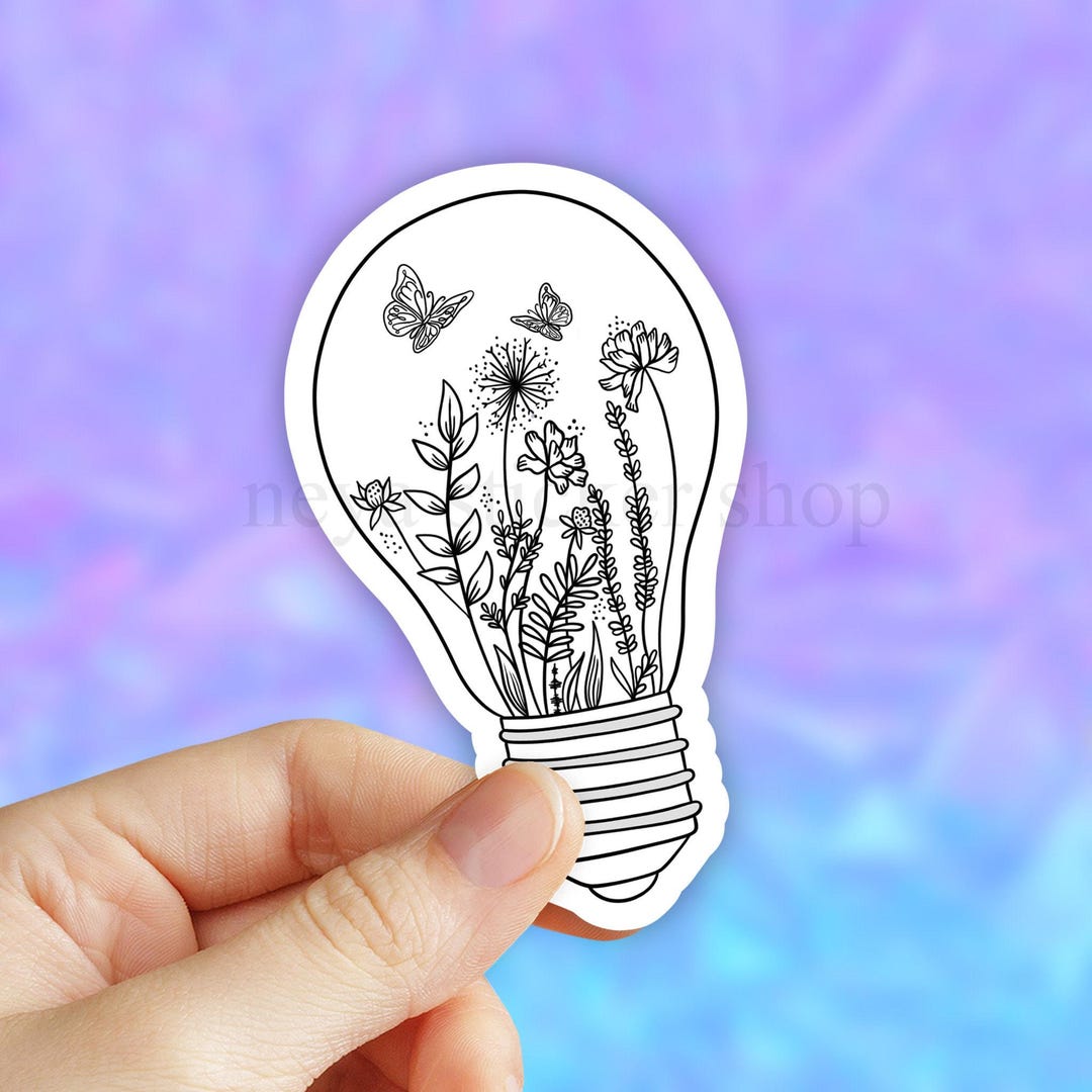 Light Bulb Flower Sticker, Floral Stickers, Trending Stickers, Be the ...