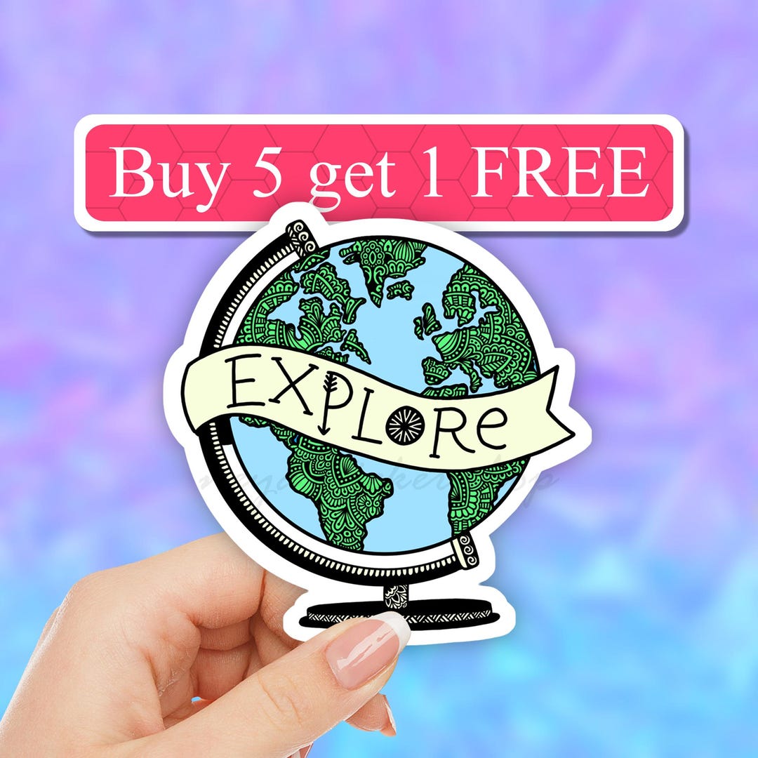 Explore GLOBE Sticker, Travel Stickers, Laptop Stickers, Adventure ...
