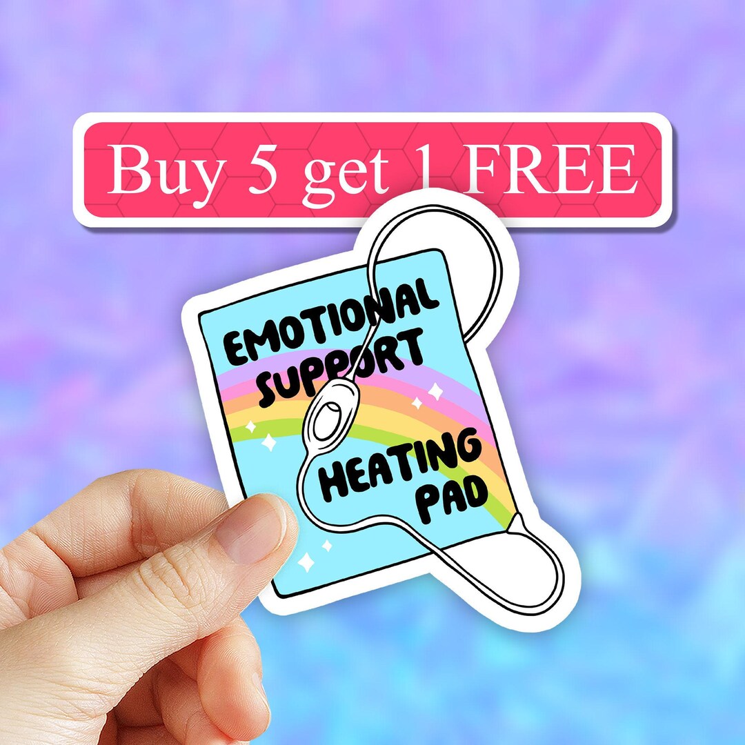 Emotional Support Heating Pad Sticker, Mental Health Awareness, Self ...