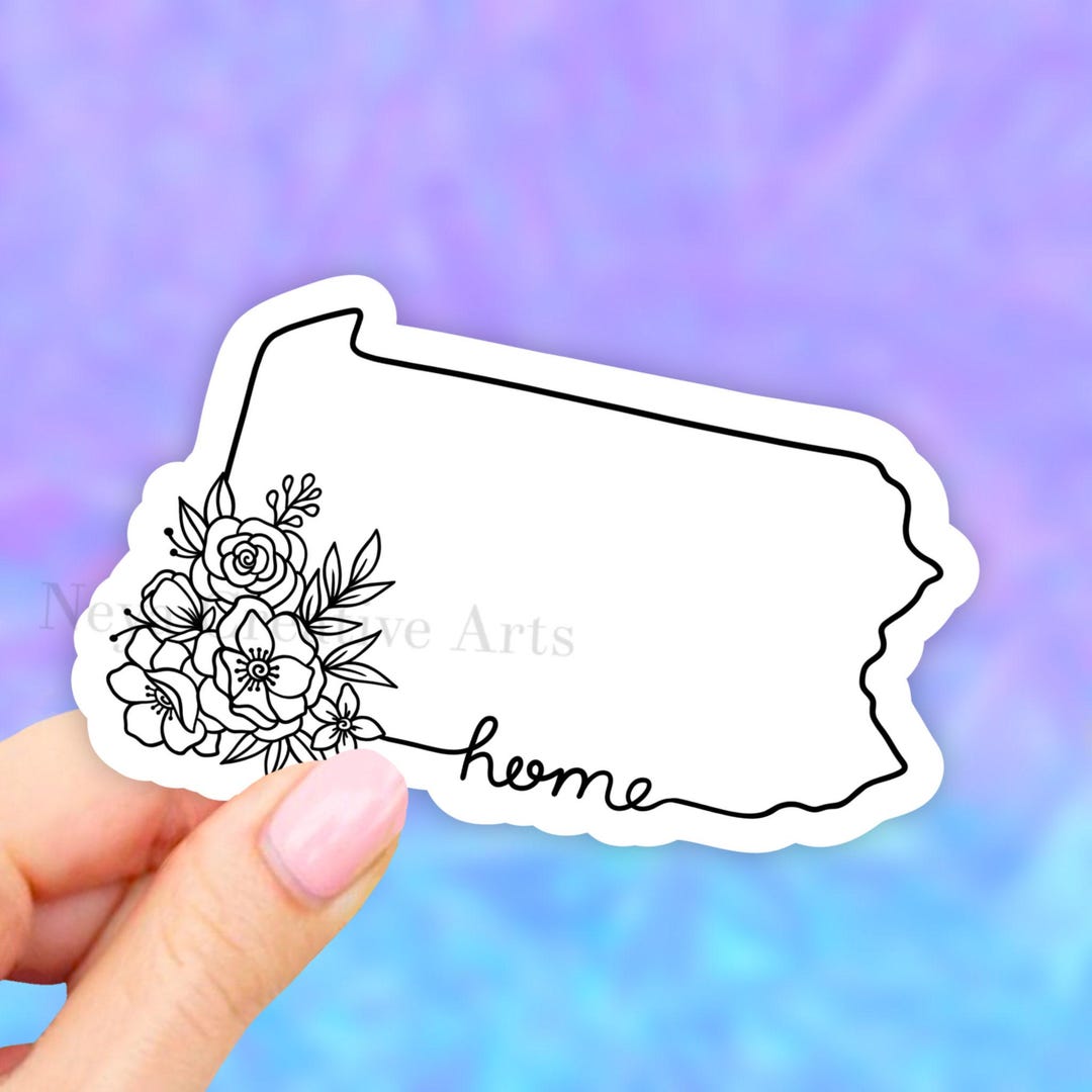 Pennsylvania State Sticker, Water Bottle Stickers, State Stickers, USA ...