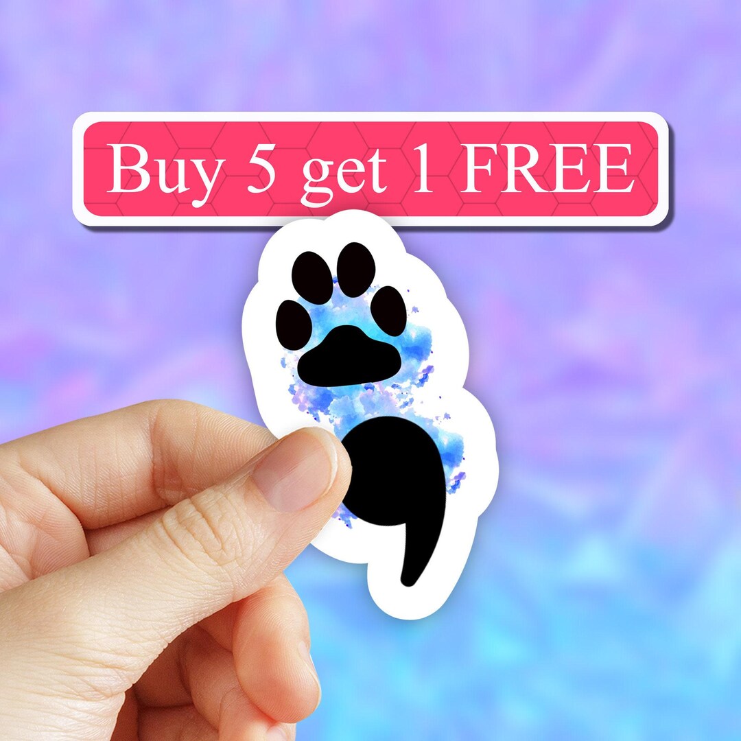 Paw Semicolon Sticker, Dog Stickers, Cat Sticker, Pet Stickers ...