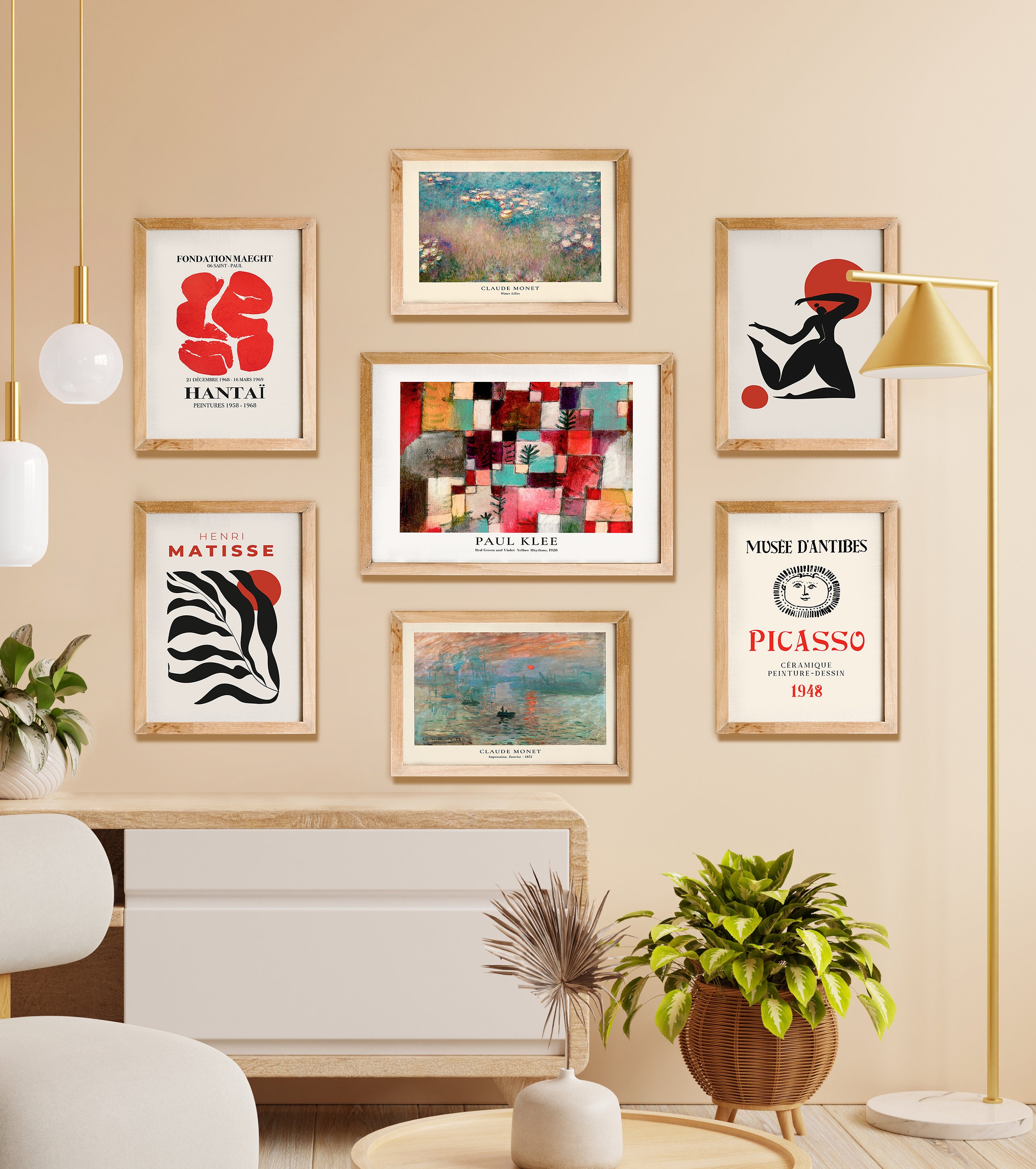 Modern Masters: 7-piece Frame Set Featuring Pablo Picasso, Simon Hantai ...