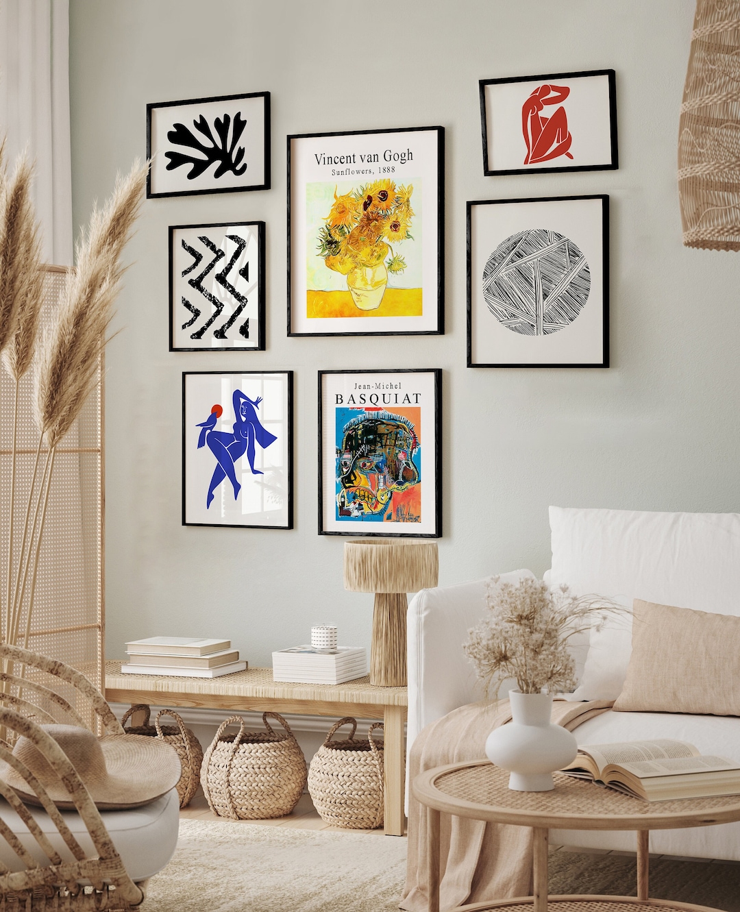 Upgrade Your Home Decor With Our 7-piece Frame Set,showcasing Iconic ...