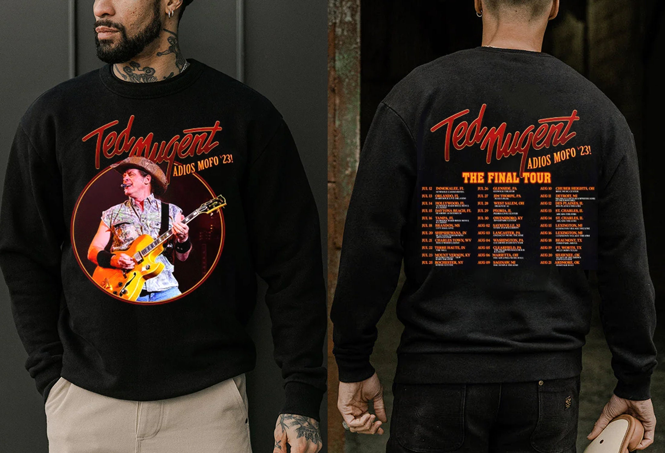 Ted Nugent Adios Mofo 2023 Tour Shirt, Nugent Final Tour Shirt, Ted ...