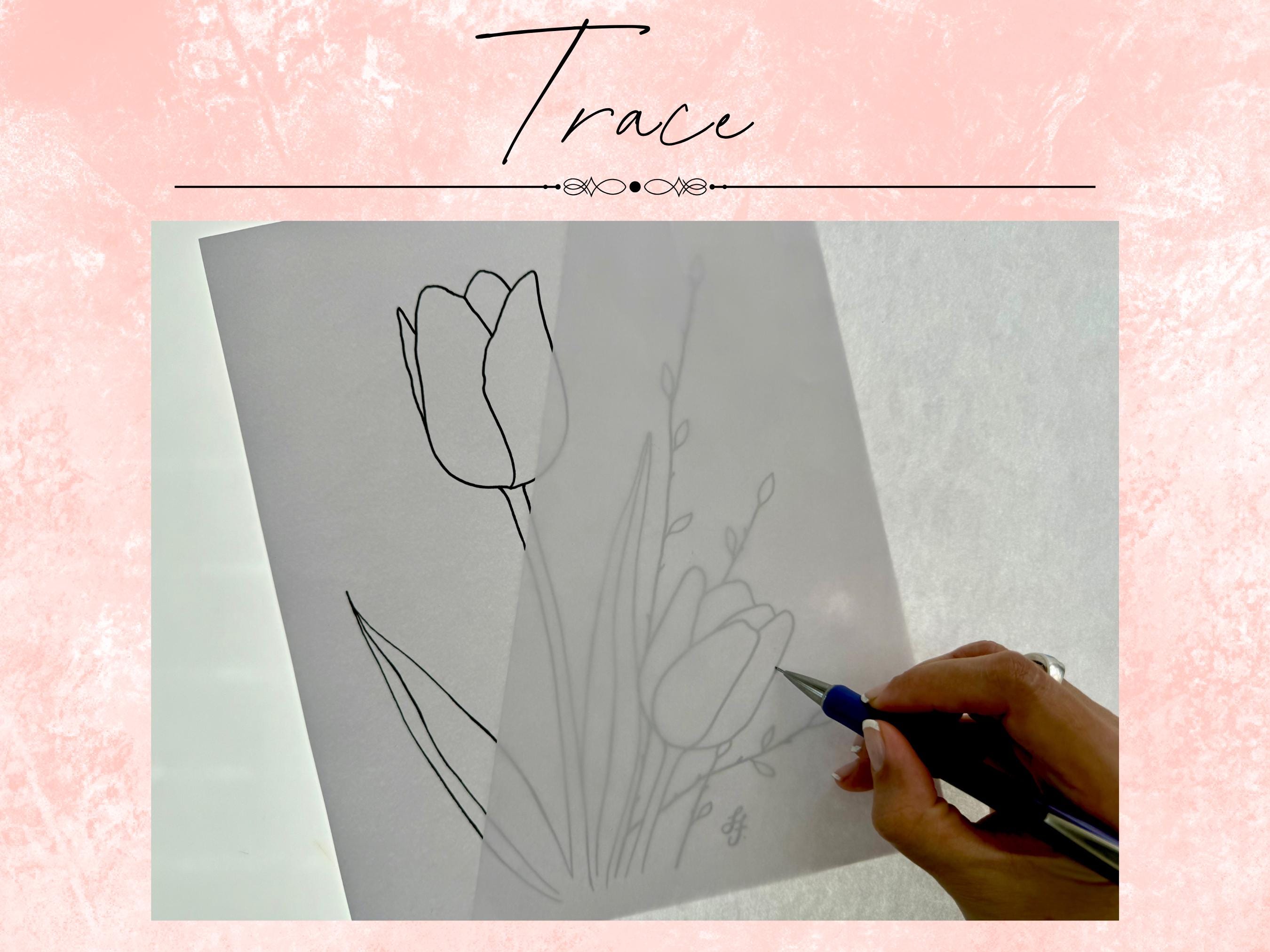 8x10 Tulip Outline Drawing PDF Digital Download Template for Painting ...