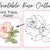 Rose Flower Drawing Outline/template Printable Traceable PDF Coloring ...