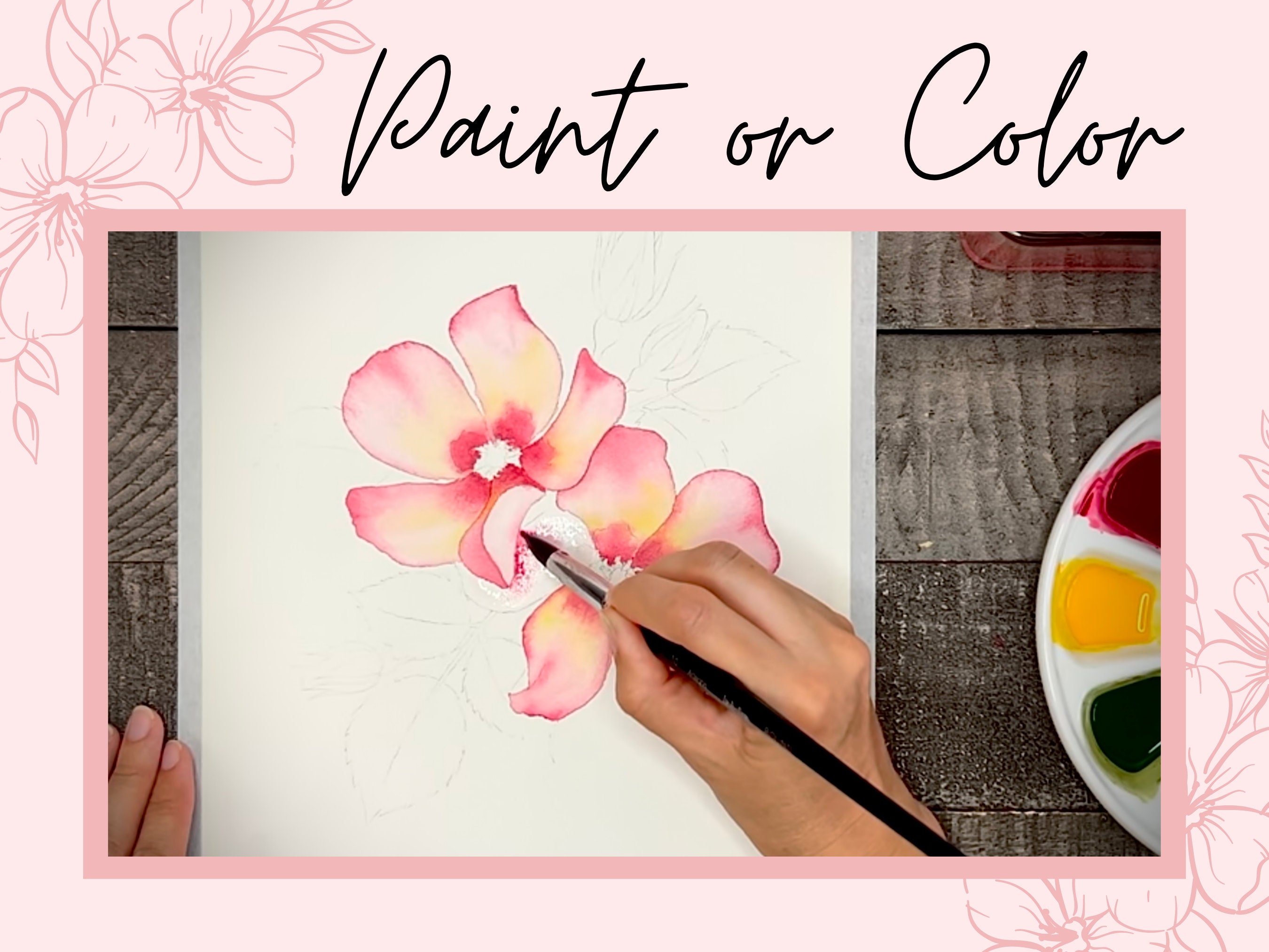 Wild Rose Flower Drawing Printable Outline PDF Digital Download for ...