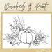 Autumn Fall Floral Pumpkin Digital Printable Traceable Template Outline ...
