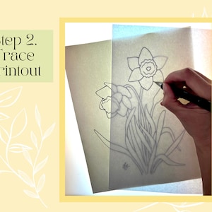 Printable Download of Daffodil Flower Outline Drawing! - Etsy