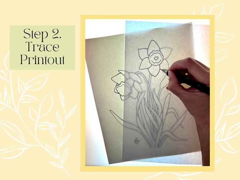 Printable Download of Daffodil Flower Outline Drawing! - Etsy