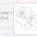 Rose Flower Drawing Outline/template Printable Traceable PDF Coloring ...