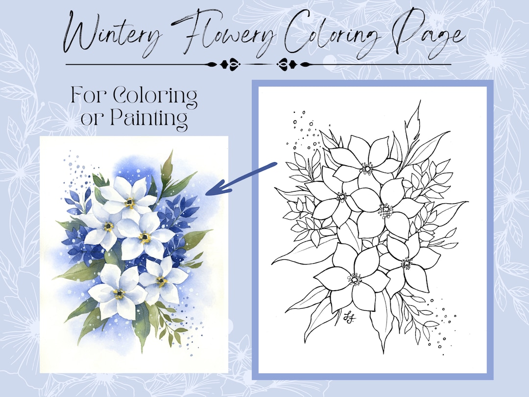 Winter Floral Flower Arrangement Spray Printable 8x10 Digital Download ...