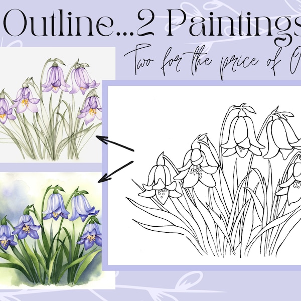 Flower Print Bluebell - Etsy UK