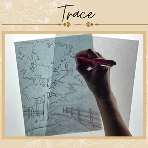 Autumn Tree Landscape Printable Outline Traceable Template for Drawing ...