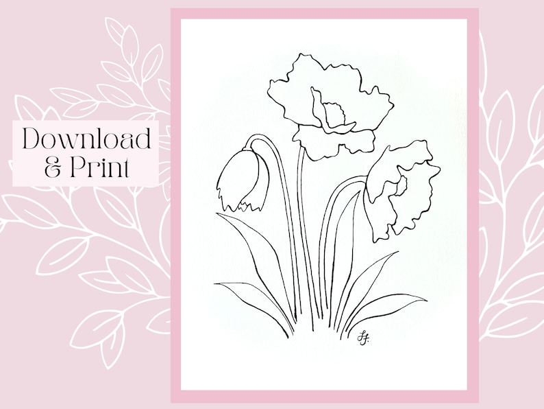Outline Printable Flower Drawing for Painting And/or Coloring! Painting ...