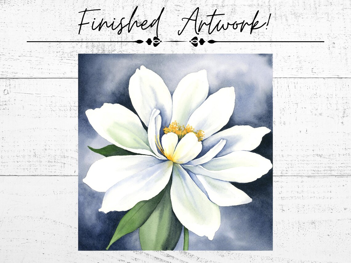 Magnolia Drawing Printable Traceable Template Outline Page for Coloring ...
