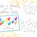 DIY Birthday Balloon Card 4x6 and 5x7 Traceable Outlines for Coloring ...