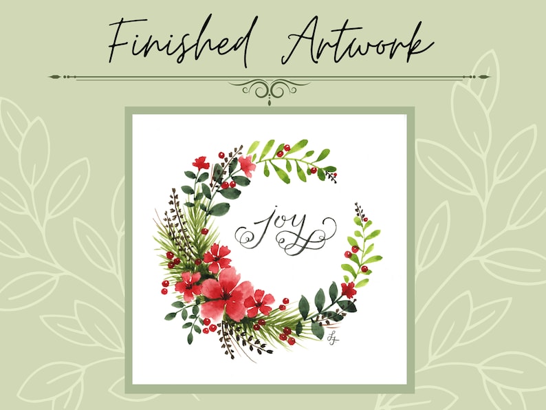 Christmas Flower Wreath Digital Downloadable Printable Traceable ...