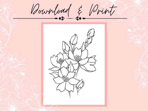 Contour De Fleur Imprimable Croquis Dart En Ligne De Fleur De Plumeria