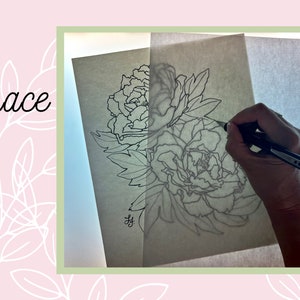 Peony Flower Outline Drawing Digital Printable Download Coloring Page ...