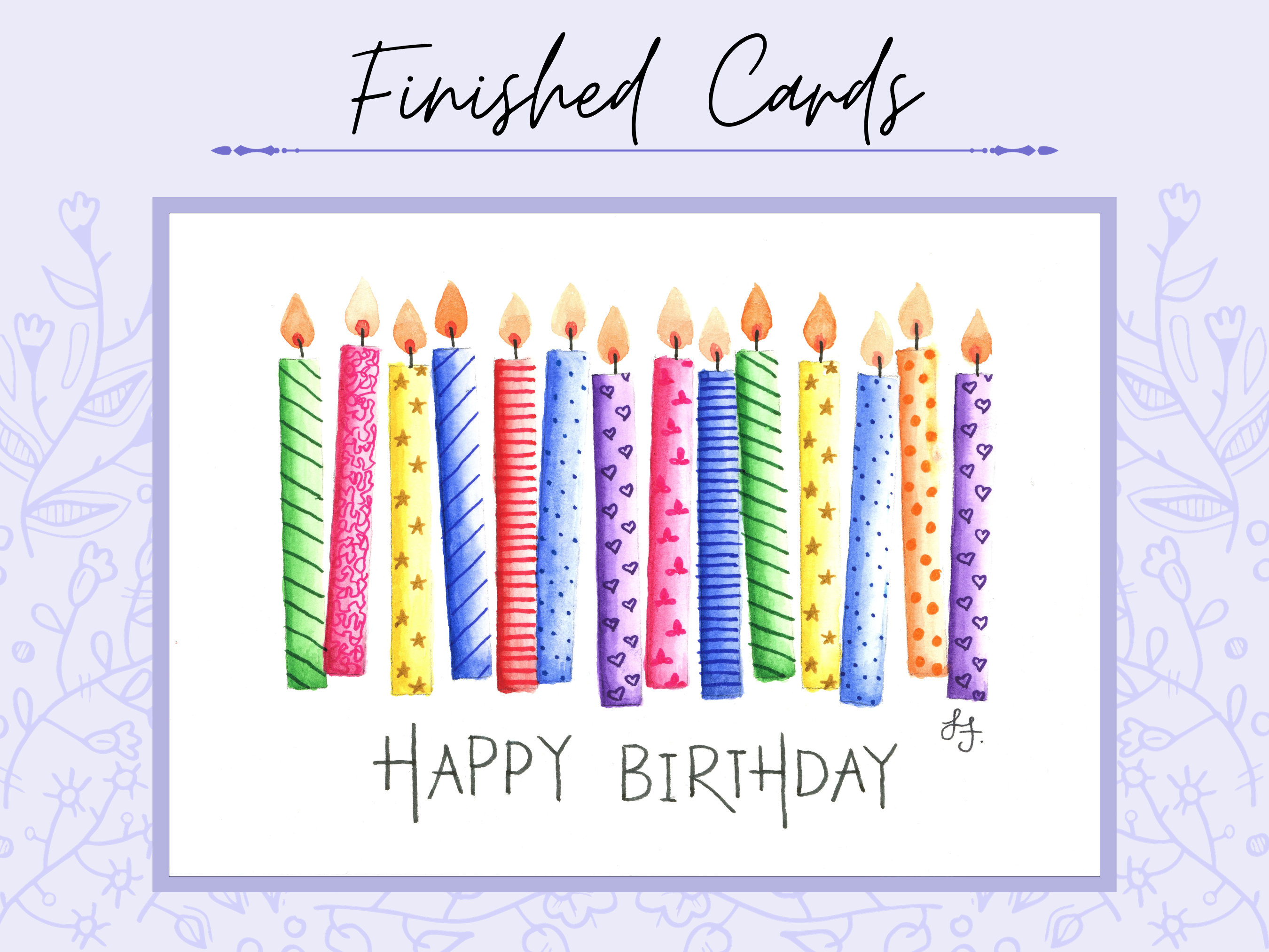 Candle Birthday Card Digital Printable Traceable Outline for Coloring ...