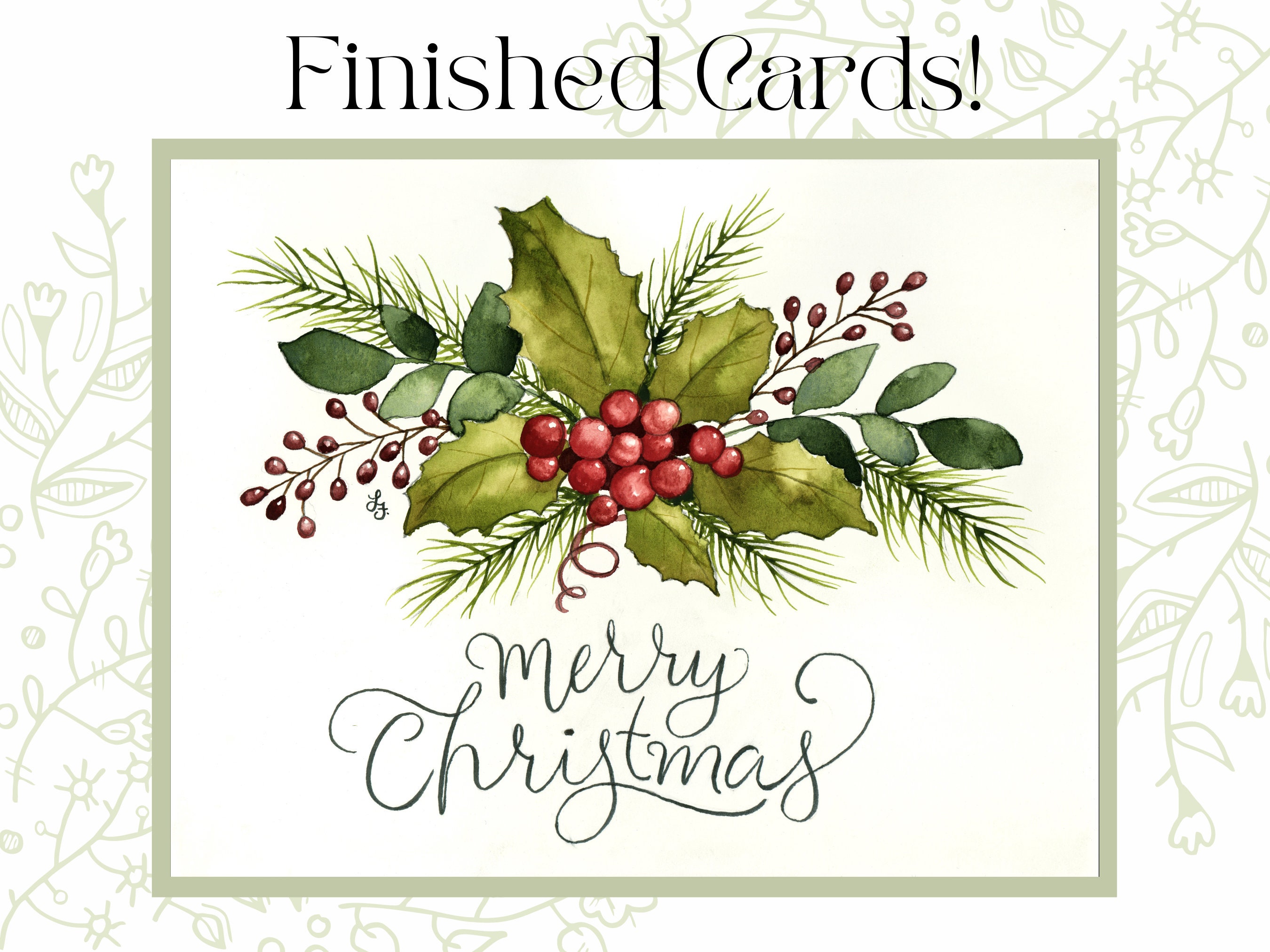 Christmas Card 4x6 AND 5x7 Drawing Outline DIY Digital PDF Download ...