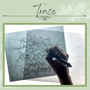 Rose Flower Berry Christmas Printable Traceable PDF Outline for ...