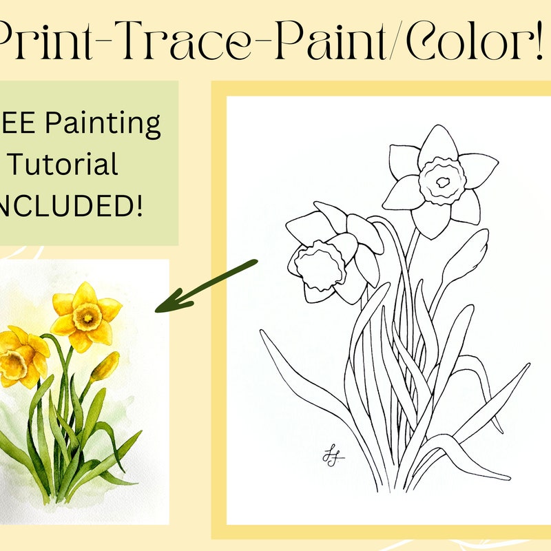 Daffodil Painting - Etsy UK