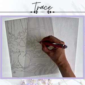 Ocean Landscape/flower Still Life Drawing Outline 8x10 PDF Digital ...