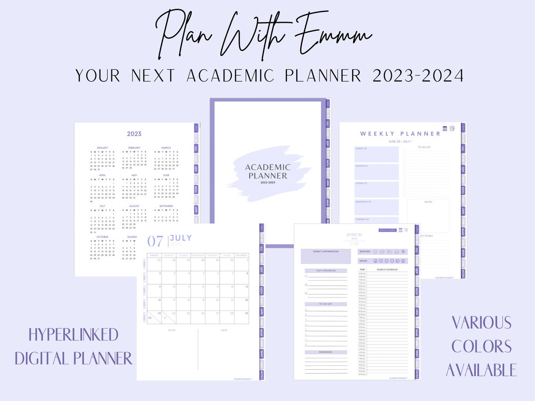 Academic Digital Planner 2023 - 2024 (taro Milk Tea Color) - Etsy