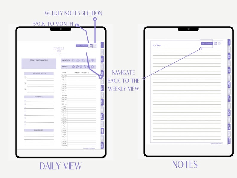 Academic Digital Planner 2023 - 2024 (taro Milk Tea Color) - Etsy