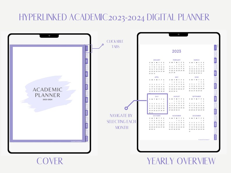 Academic Digital Planner 2023 - 2024 (taro Milk Tea Color) - Etsy