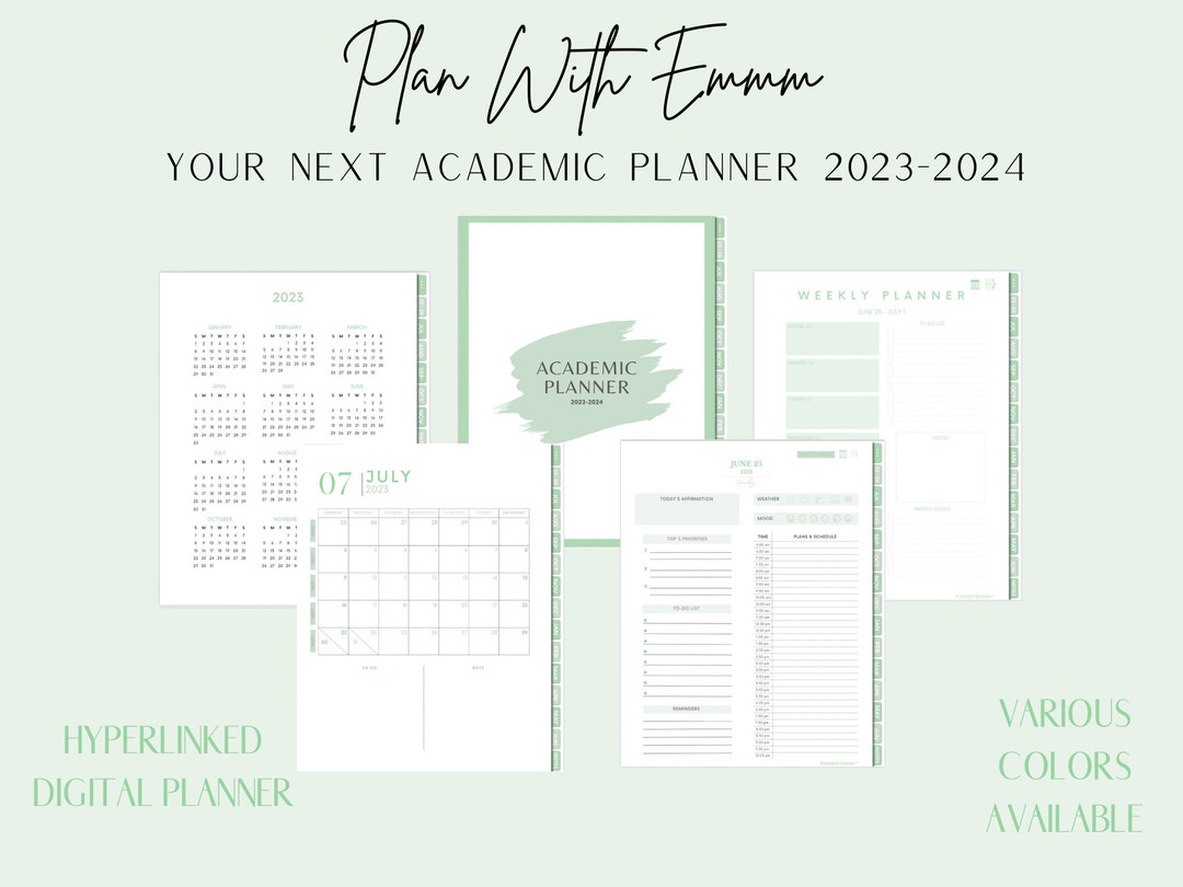 Academic Digital Planner 2023 - 2024 (matcha Latte Cover) - Etsy